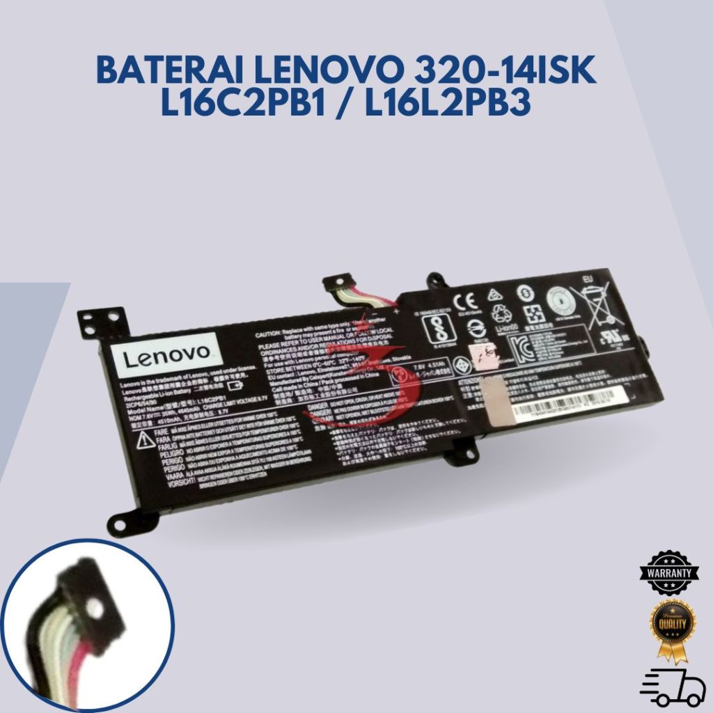 Jual Baterai Lenovo IdeaPad 320-14isk L16C2PB1 / L16L2PB3 Original ...