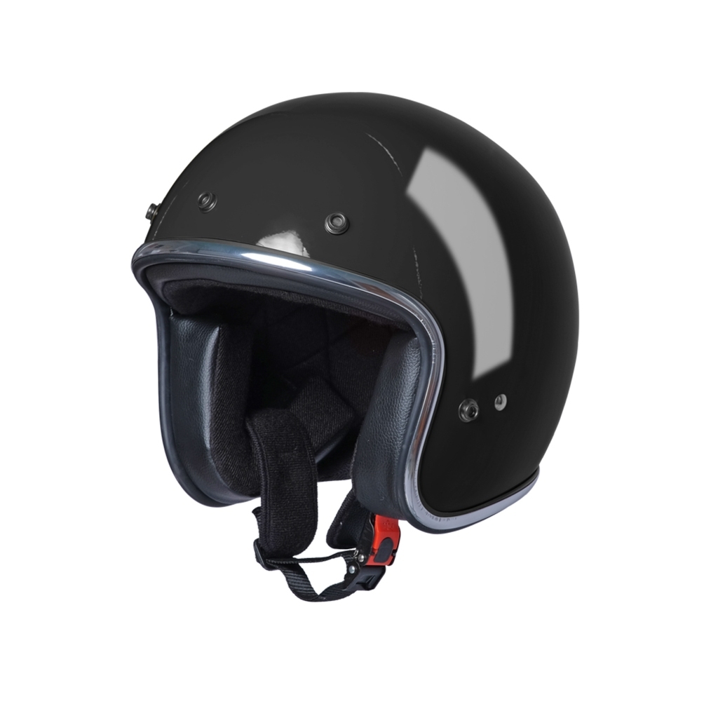 Jual Grosir helm retro Jitsu Black Glossy Helm retro half face sada ...