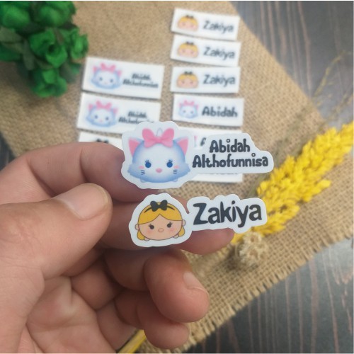 Jual Stiker Nama Sticker Nama Sticker Label Nama Custom Waterproof Anti ...