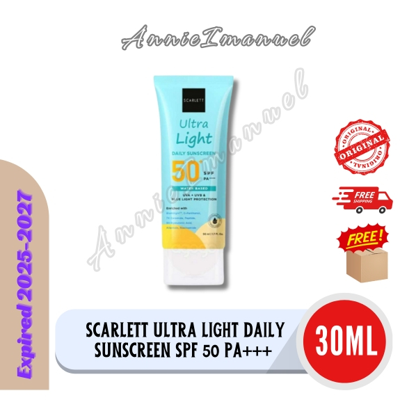 Jual Scarlett,Ultra Light Daily Sunscreen Spf 50 Pa+++ 30Ml | Shopee Indonesia