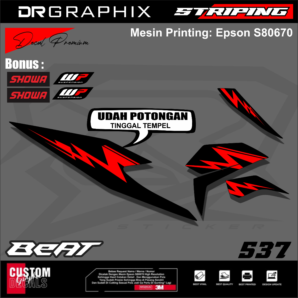 Jual Sticker Beat Deluxe Aksesoris Motor Stiker Beat Deluxe Cutting ...