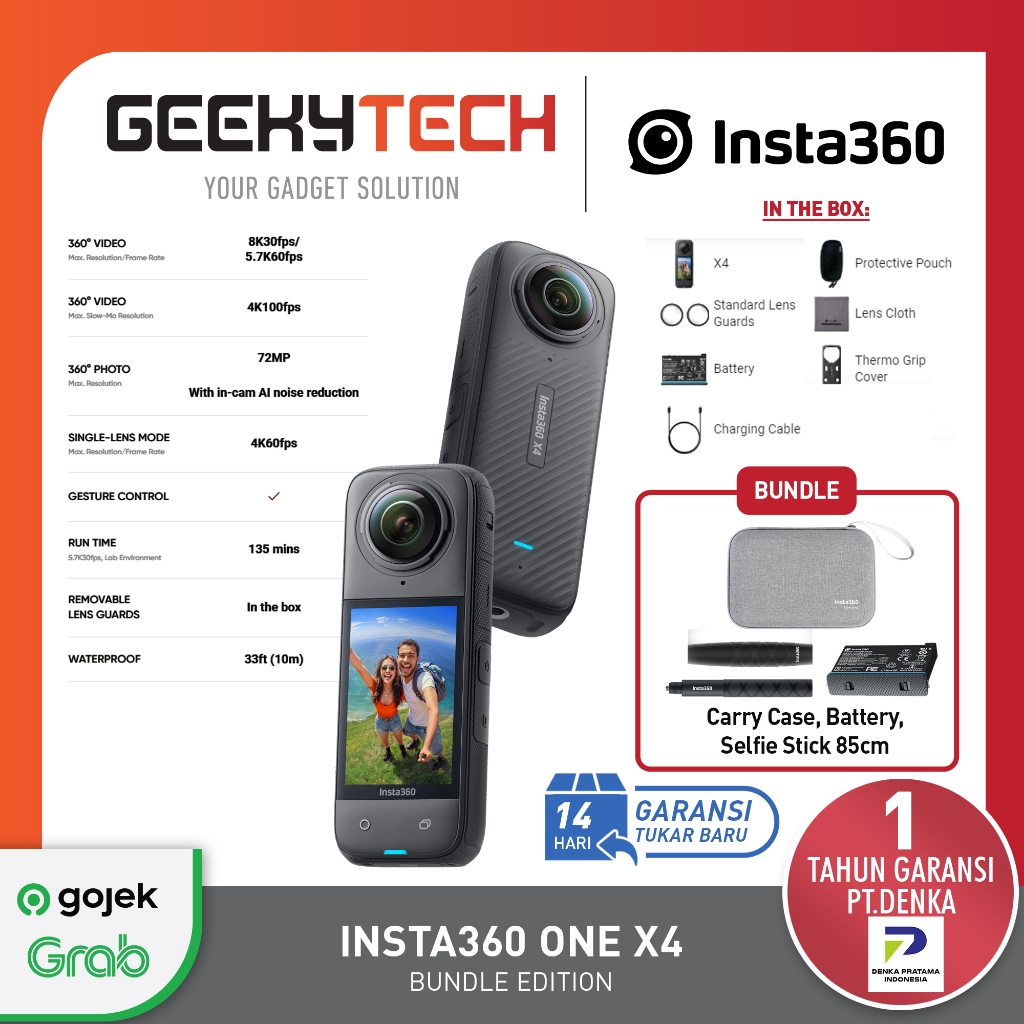 Jual Insta360 ONE X4 8K Action Camera / Insta 360 ONE X 4 - Garansi RESMI | Shopee Indonesia