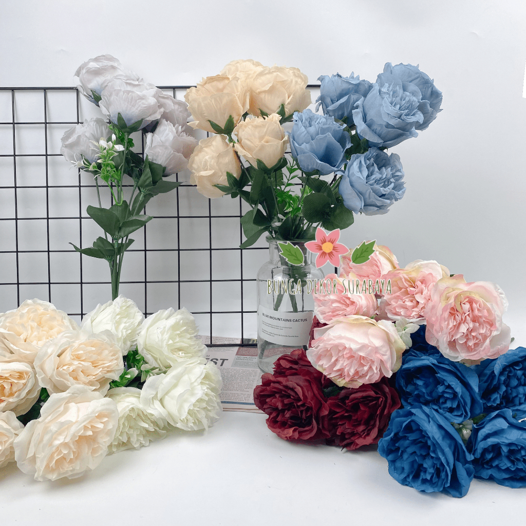 Jual Bunga Peony Of Cabang 5 Artificial Buatan Home Decor Hiasan ...