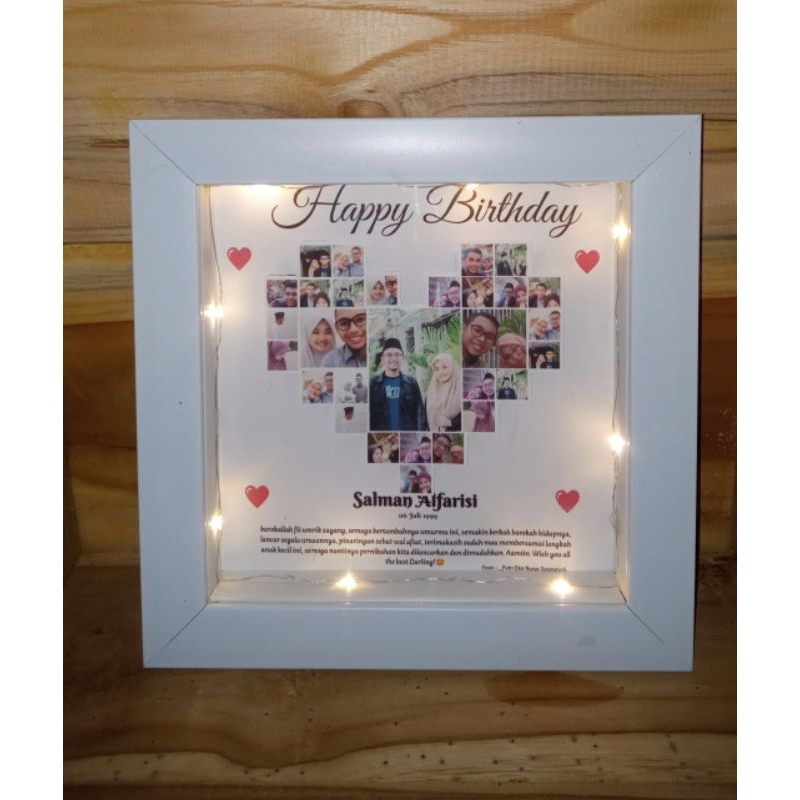 Jual (TERMURAH) kado Kekinian,Frame 3D, happy birthday, wedding ...
