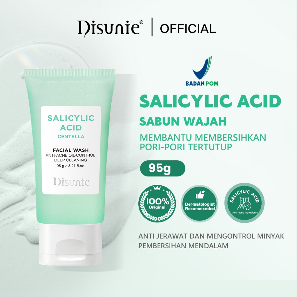 Jual DISUNIE Salicylic Acid Anti-acne Facial Wash Deep Cleaning facial ...