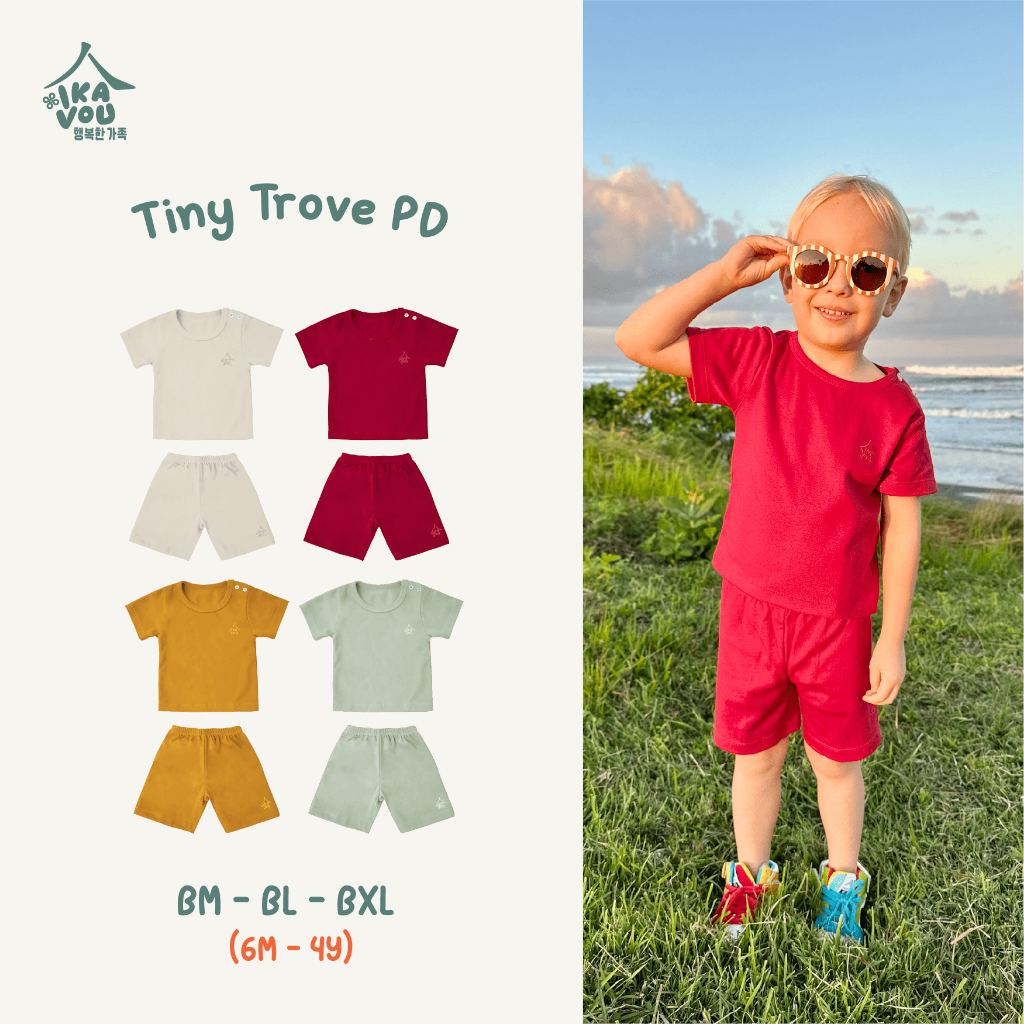 Jual IKAVOU - Tiny Trove Shortsleeve - Setelan Pendek Anak (Unisex) | Shopee Indonesia