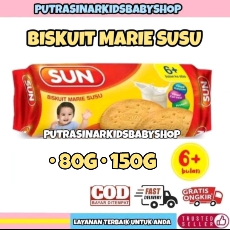 Jual [PUTRASINARKIDS] SUN BISKUIT MARIE SUSU 80G 150GR CEMILAN ANAK ...