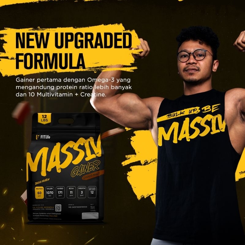 Jual FITLIFE Massiv gainer 12 lb massiv gainer mass gainer fitlife mpro ...