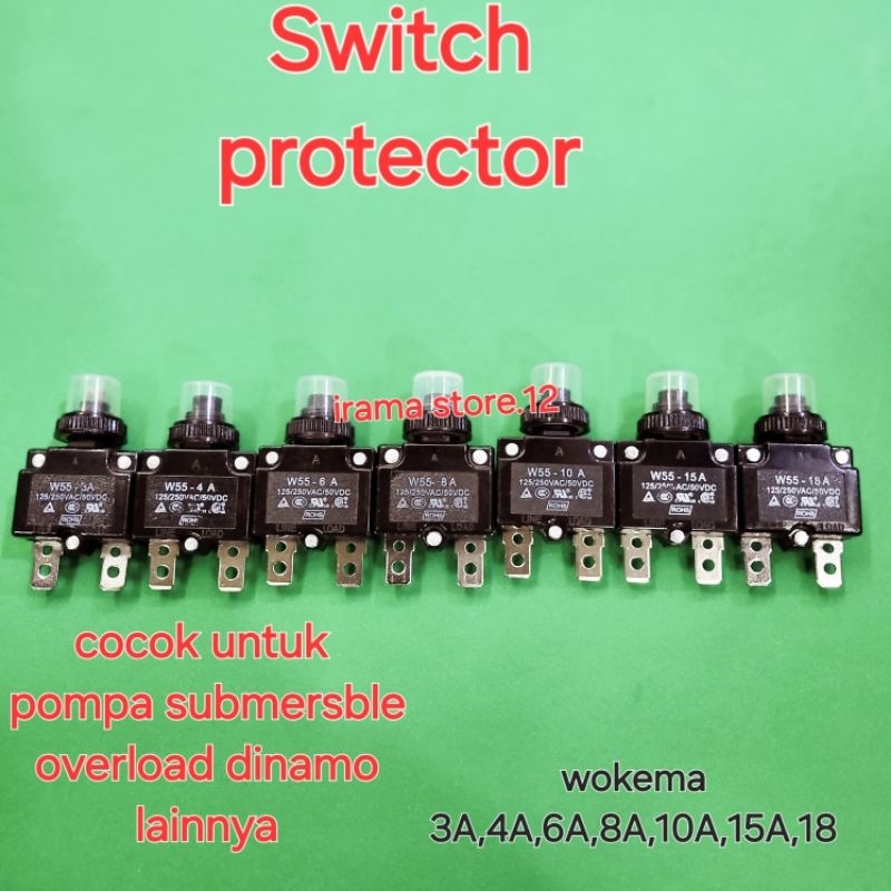 Jual Overload WOKEMA 3A 4A 6A 8A 10A 15A 18A Wokema / Switch Protector ...