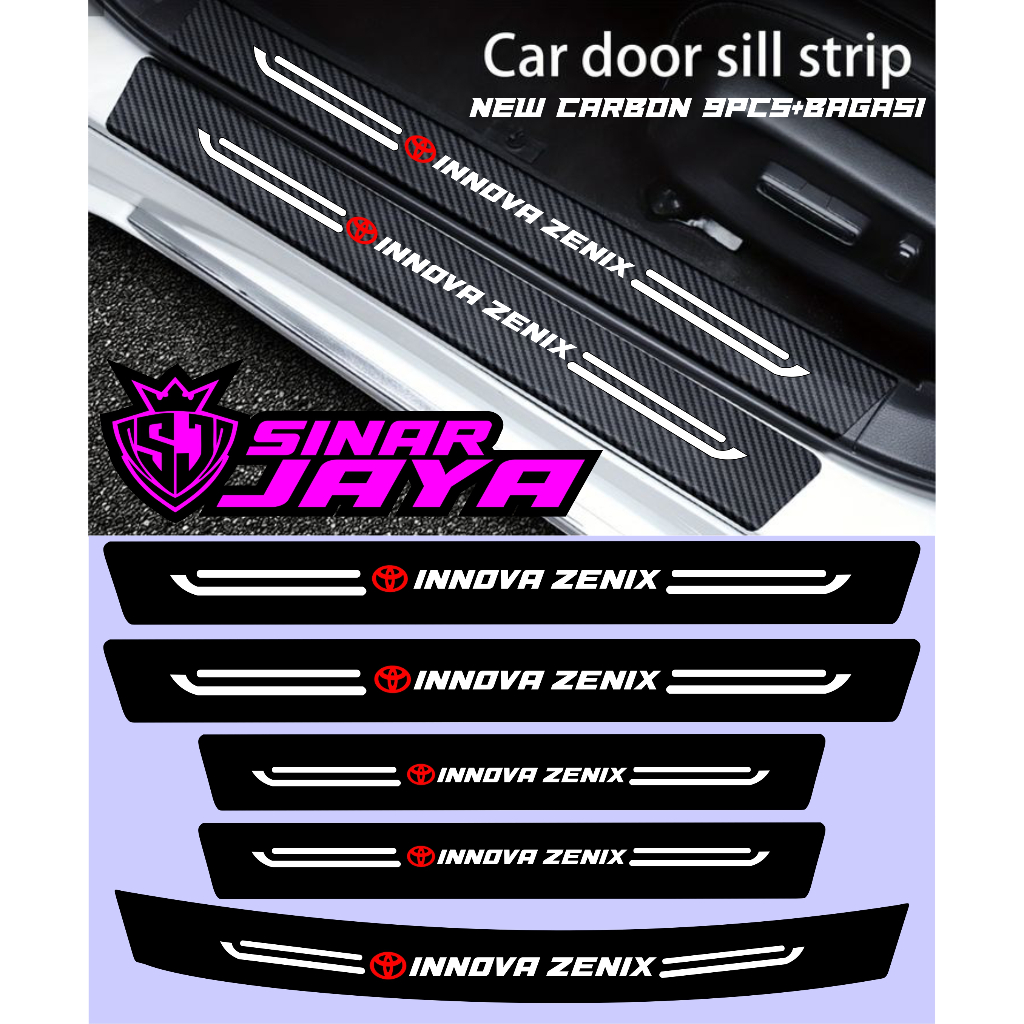 Jual stiker karbon pelindung pintu mobil INNOVA ZENIX stiker cuting ...