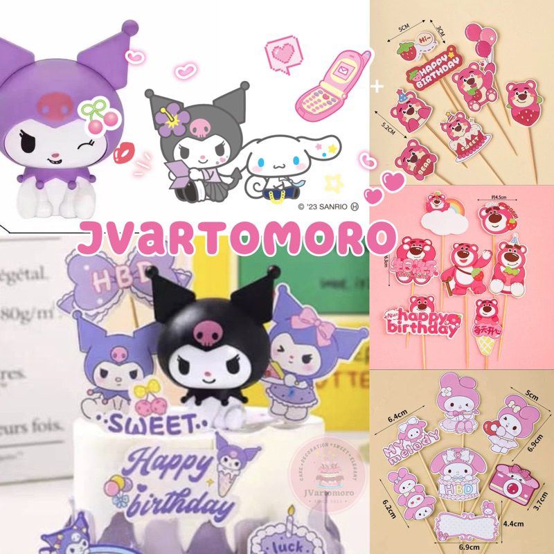 Jual Cake Topper Kertas Sanrio Hello Kitty Kuromi Cinnamoroll Melody ...