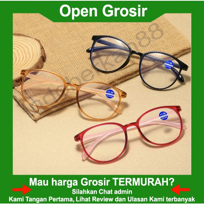 Jual Kacamata Baca Plus +100, +150, + 200, +250, +300, +350, +400 Pria Wanita TR90 Fleksible ...