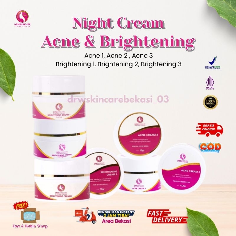 Jual DRW Skincare Ecer Krim Malam Acne 1 Acne 2 Acne 3 Krim Malam ...