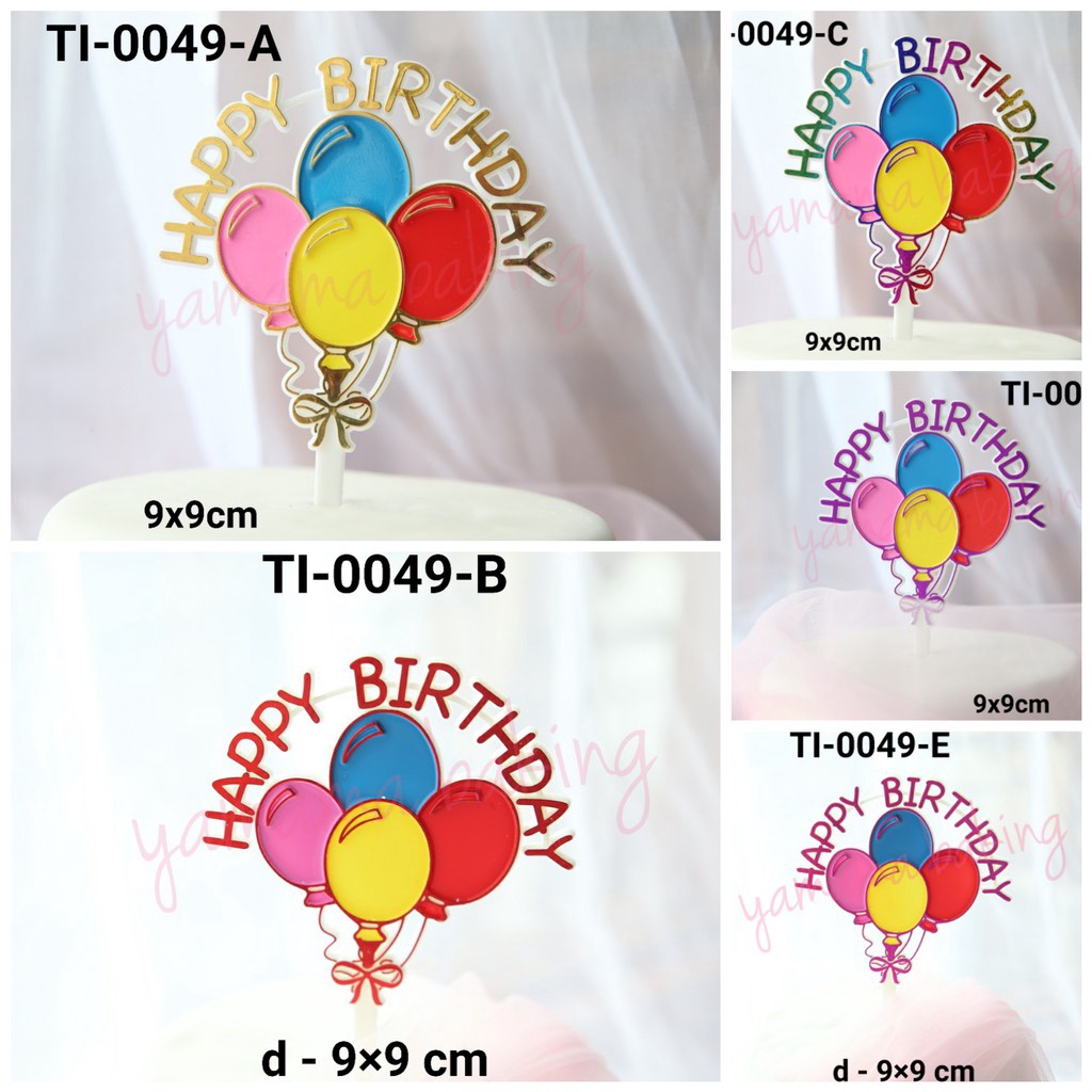 Jual BONANZA GRTI49 Cake topper tulisan happy birthday HBD ulang tahun ...