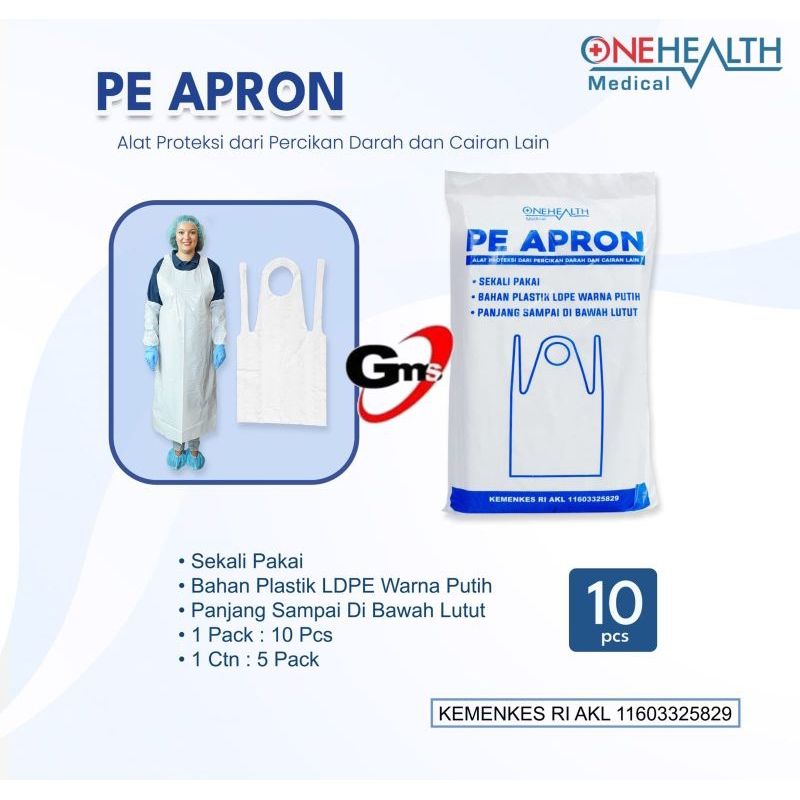 Jual ONEHEALTH / ONEMED Apron Plastik Per Pack isi 10 Pcs | Shopee ...