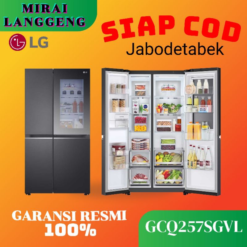 Jual LG KULKAS SIDE BY SIDE REFRIGRATOR GCQ257SGVL | Shopee Indonesia