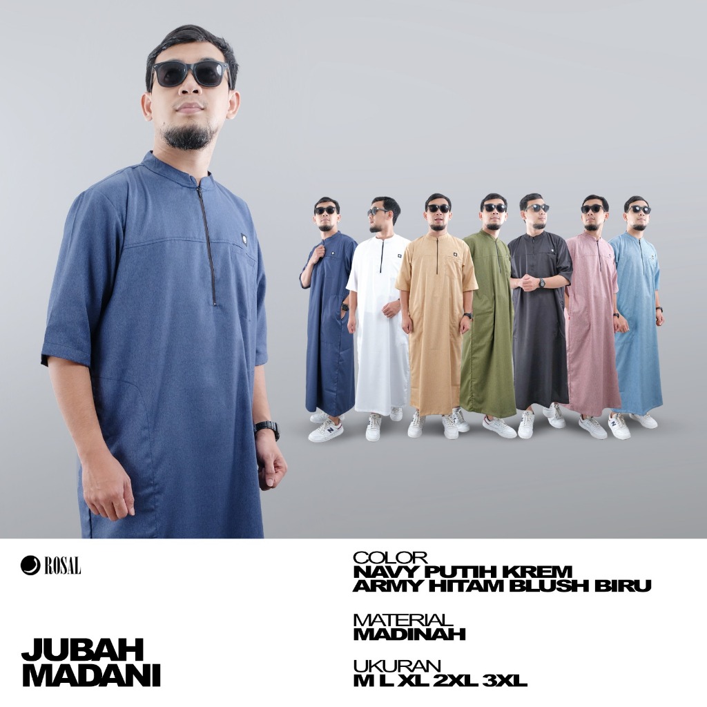 Jual JUBAH MADANI ROSAL PRIA MODERN TERBARU MURAH / GAMIS LAKI - LAKI ...