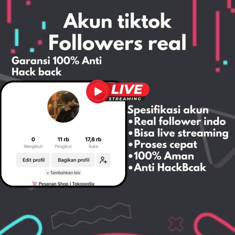 Jual Akun tiktok fyp real follower indo 11k-45k Followers | Shopee Indonesia