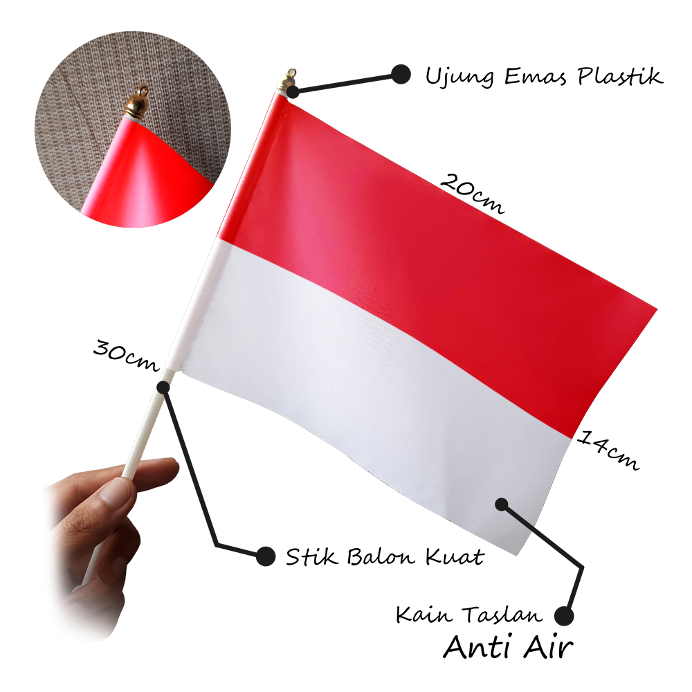 Jual Bendera Tangan Merah Putih - Bendera Stik Pawai Indonesia Mini ...