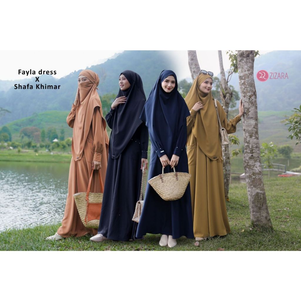 Jual Zizara - Fayla dress x French khimar Shafa | Shopee Indonesia