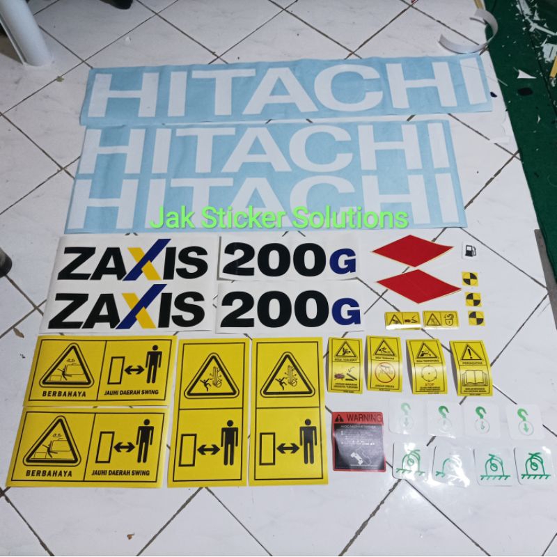 Jual Stiker Excavator Hitachi Zaxis 200G Decal | Shopee Indonesia