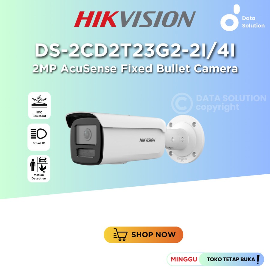 Jual Hikvision DS-2CD2T23G2-4I/2I 2MP AcuSense Fixed Bullet Network Camera | Shopee Indonesia