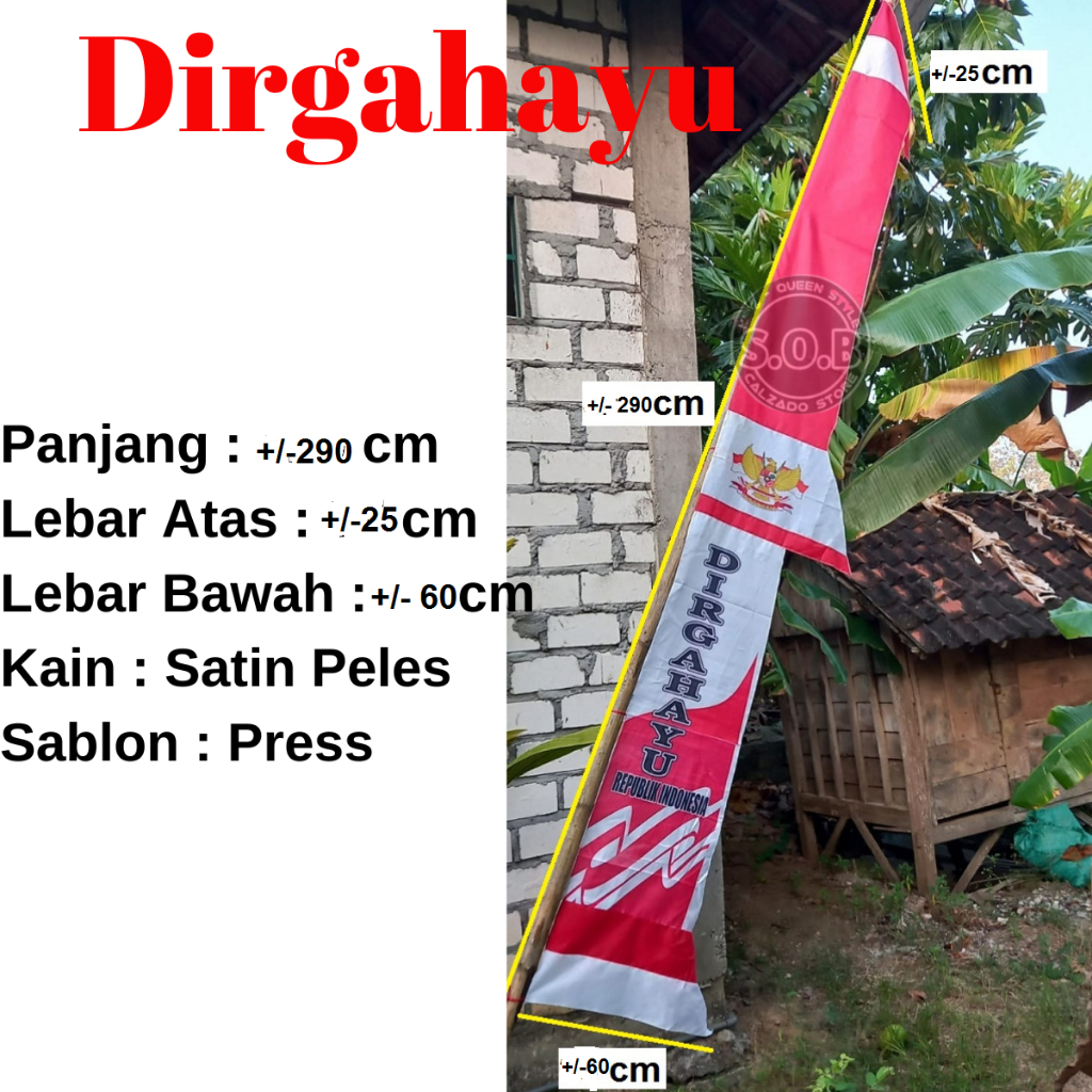 Jual Bendera Umbul Umbul 3 Meter Merah Putih Dirgahayu Bandir Sukarno | Shopee Indonesia