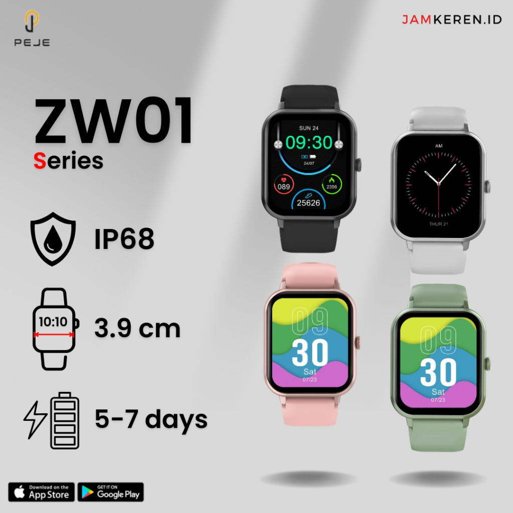 Jual PEJE Smartwatch ZW01 Jam Tangan Smartwatch Pria Wanita iPhone ...