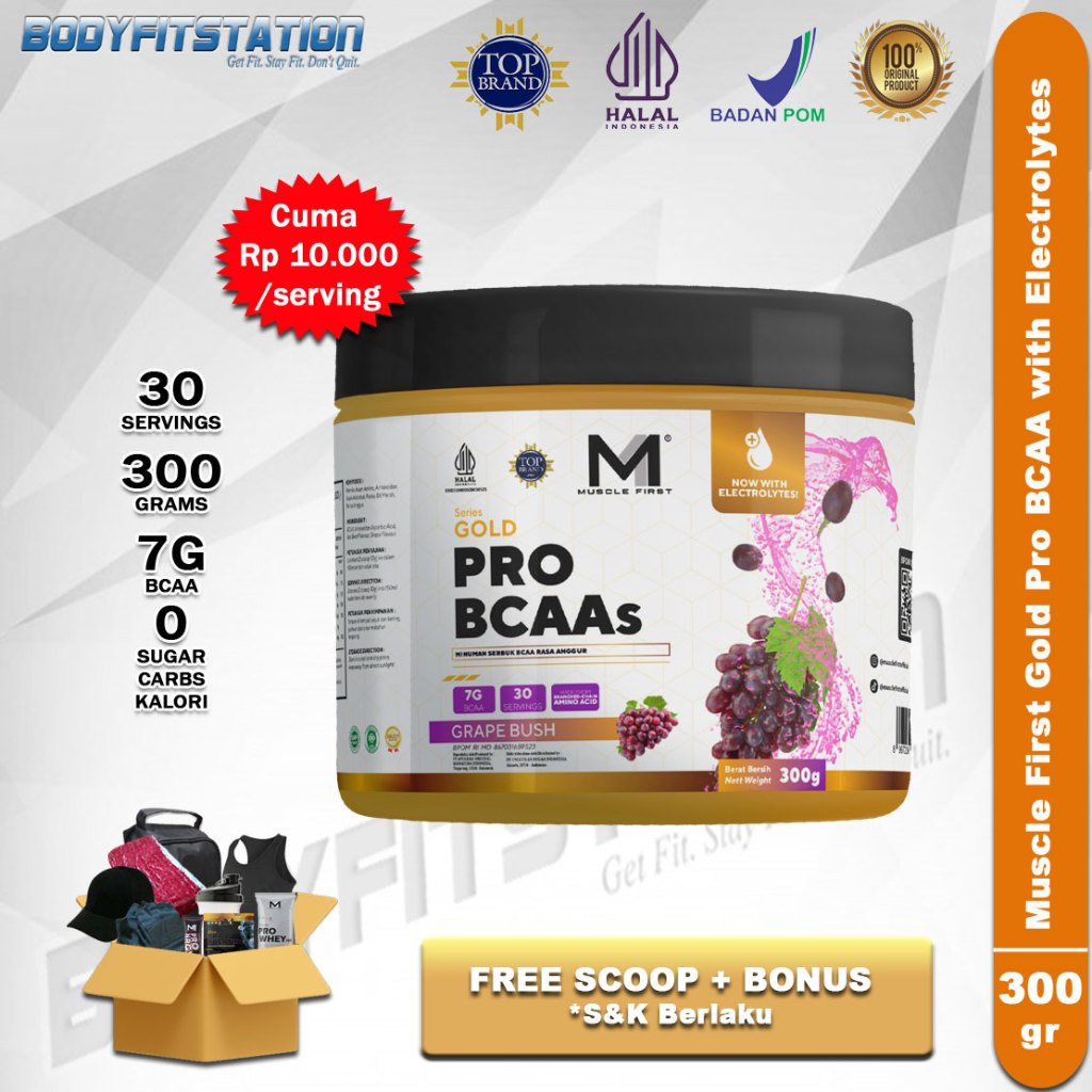 Jual Muscle First Gold Pro BCAA 300 Grams - Suplemen amino essensial M1 ...