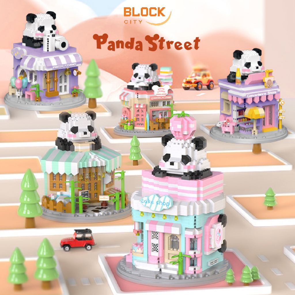 Jual Block City- LB Brick Panda Street View Puzzle Bricks Balok Susun ...