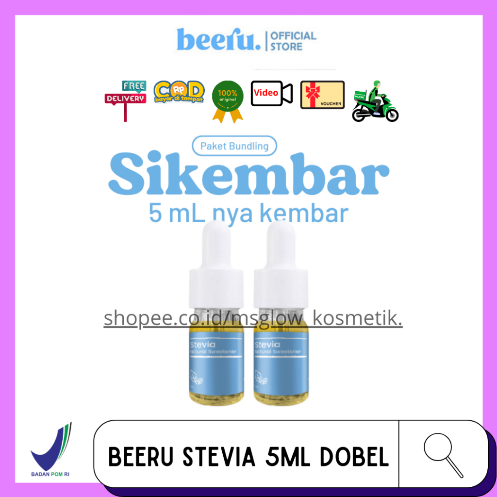 Jual Paket Beeru Stevia Natural Sweetener 5ml - Pemanis Alami Pengganti ...