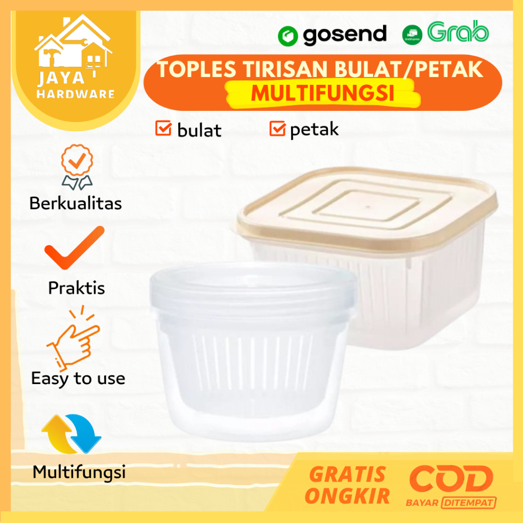 Jual Toples Bulat / Kotak Kontainer / Box Plastik Kulkas Dengan Tirisan ...