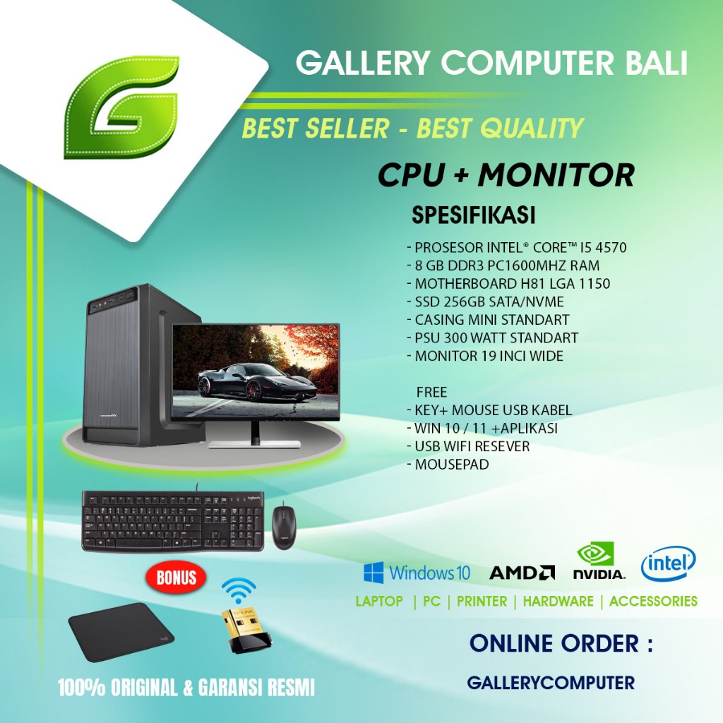 Jual komputer/pc rakitan intel core i5 haswell-paket monitor-siap pakai | Shopee Indonesia