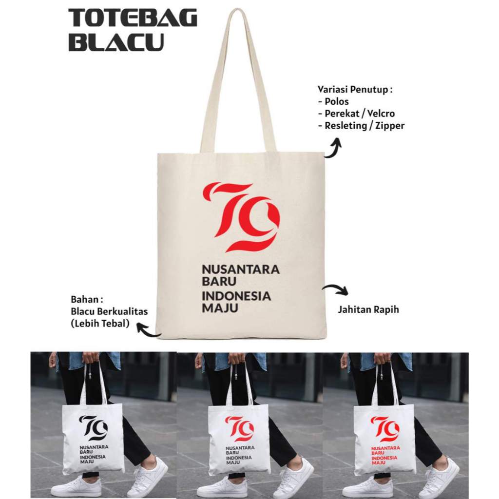 Jual Tas Totebag Tote Bag Pria Wanita Special Kemerdekaan Indonesia ...
