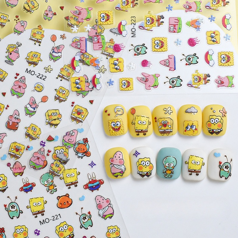 Jual STICKER SPONGEBOB MO FOR NAIL ART EMBOSSED 2D TEMPELAN KUKU ...
