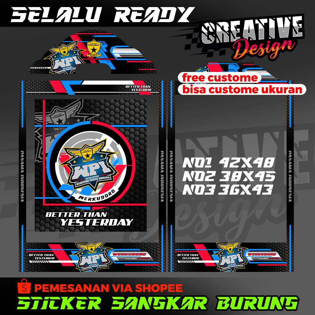 Jual STICKER SANGKAR BURUNG KOTAK KIPAS CUSTOM WPI | Shopee Indonesia