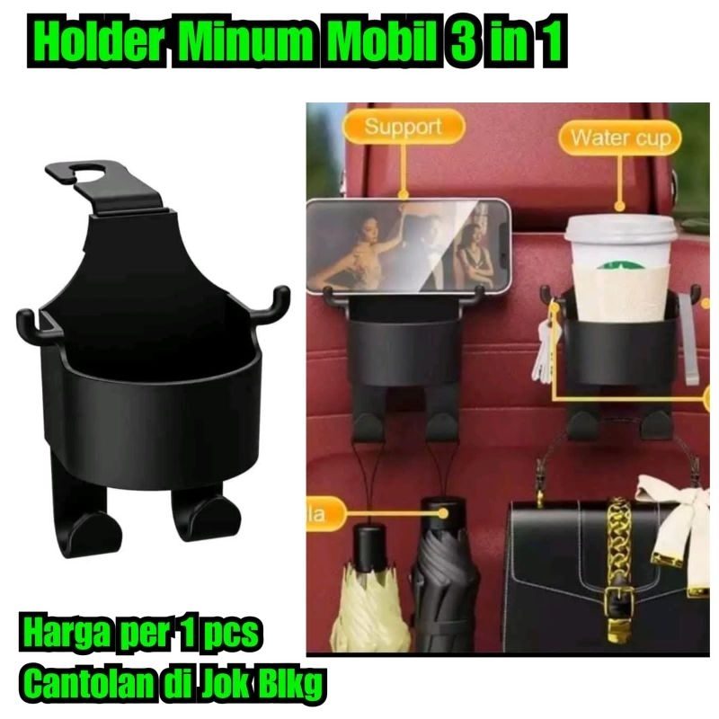 Jual Holder minum mobil 3 in 1 hook botol minum mobil gantungan minum ...