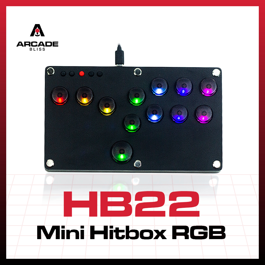 Jual HB22 Leverless Arcade Controller Mini Hitbox Flatbox Mixbox Low Profile RGB Fight Stick ...