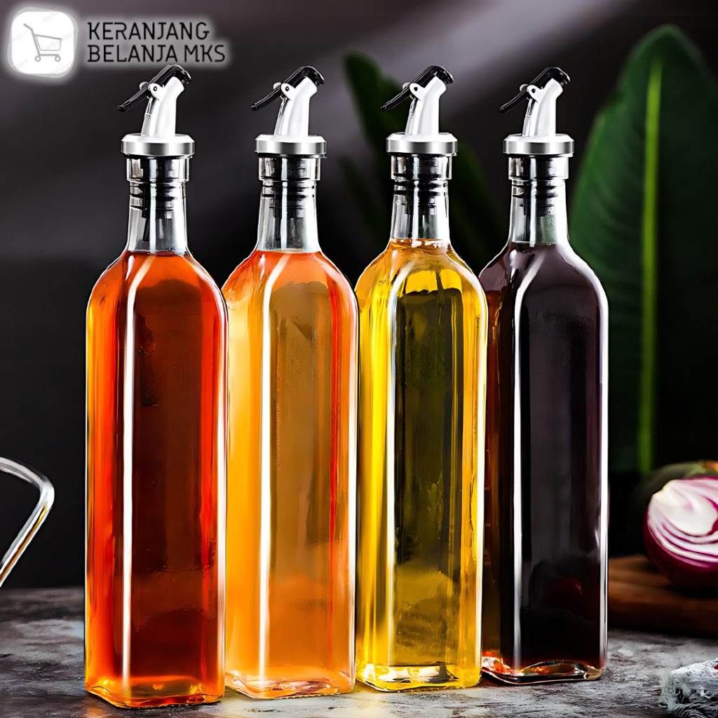 Jual Botol Minyak Kaca 500ml Olive Oil Cooking Seasoning Bottle Glass ...