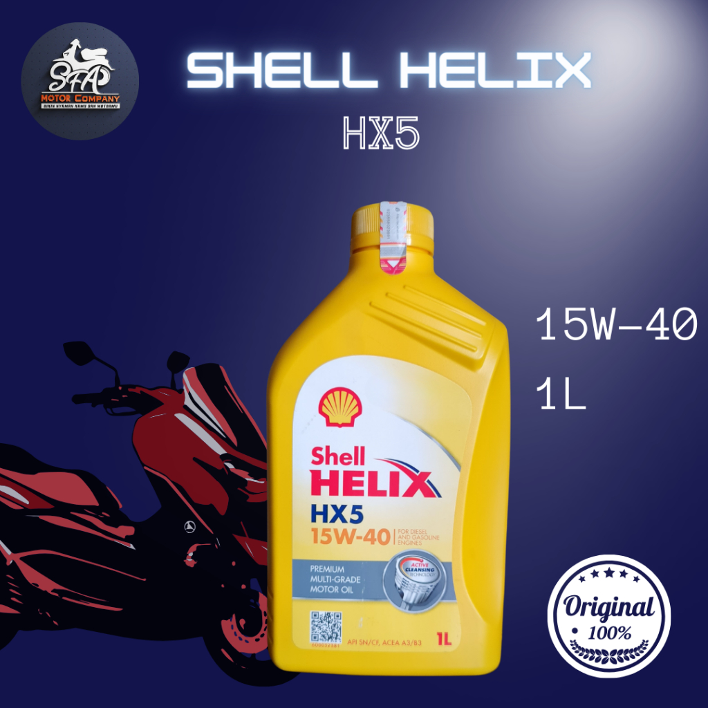 Jual Oli Mobil/Motor Shell Helix HX5 15W-40 (1L) | Shopee Indonesia