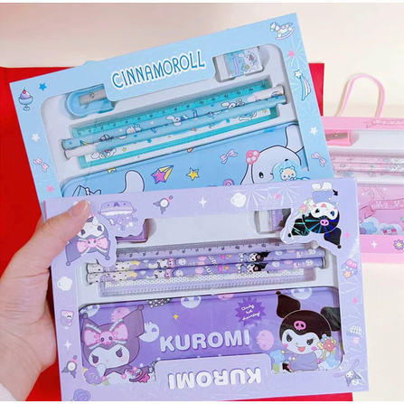 Jual KOTAK PENSIL KUROMI STUDY SET 107 SANRIO STATIONERY SET 6 IN 1 ...