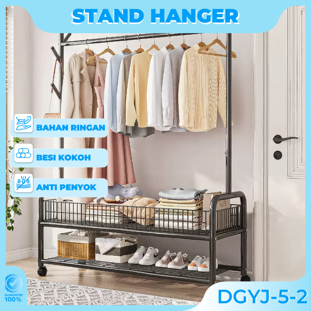 Jual Stand Hanger Gawang Besi Kuat Putih Hitam Butik Display Gawangan ...