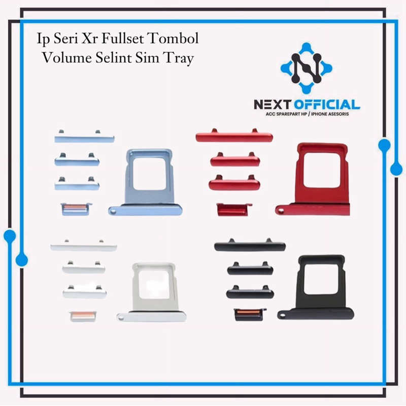 Jual Tombol Volume On off Sim Tray Slot Sim Selint Ip Seri Xr Fullset Original new | Shopee ...