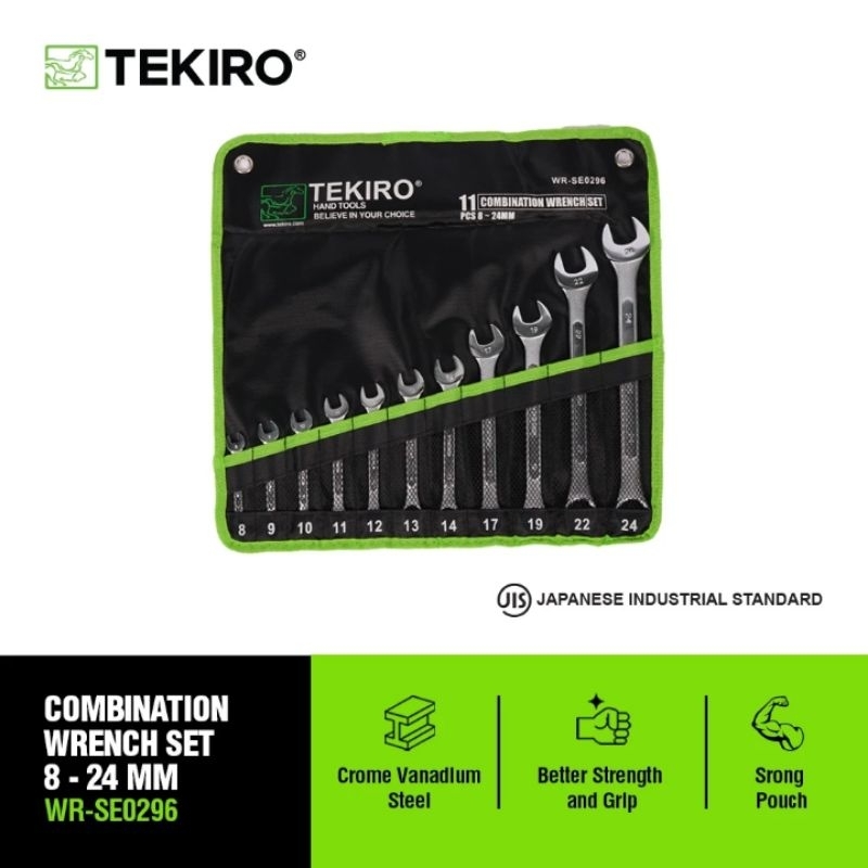Jual Tekiro Kunci Ring Pas Set 11 pcs 8 - 24 mm Original WR-SE0296 Combination Wrench Konci ...