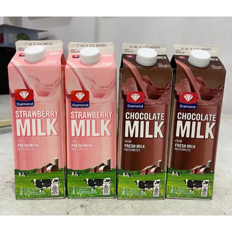 Jual Diamond Fresh Milk/ Susu Segar Diamond (Strawberry & Coklat) 946 ...