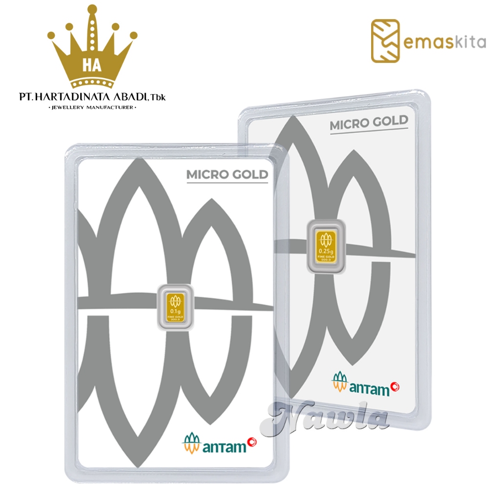 Jual Antam Micro Gold 0.1 gr 0.25 gr Premium Emaskita Logam Mulia 24 ...