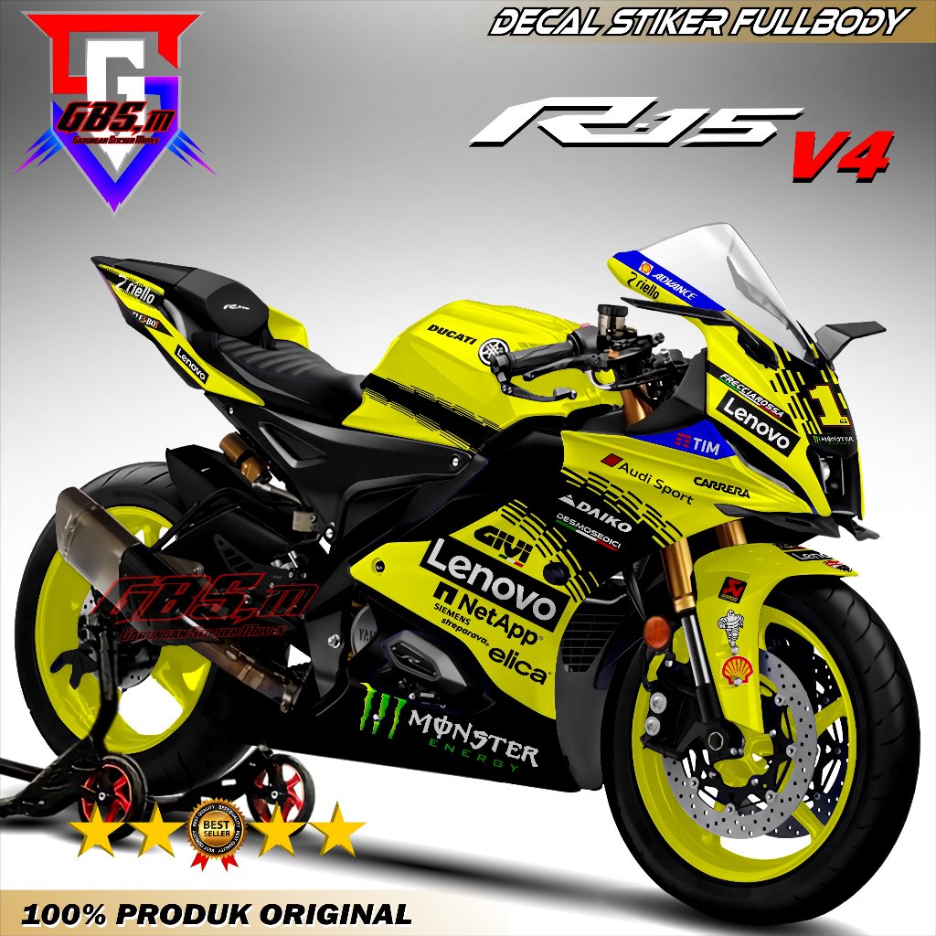 Jual BISA COD Decal R15 V4 Full Body Stiker Decal Motor R15 V4 Fullbody ...