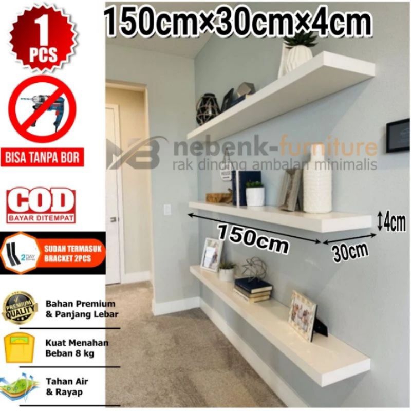 Jual ambalan dinding ( panjang 150cm) (lebar 30cm) (tebal 4cm) | Shopee ...