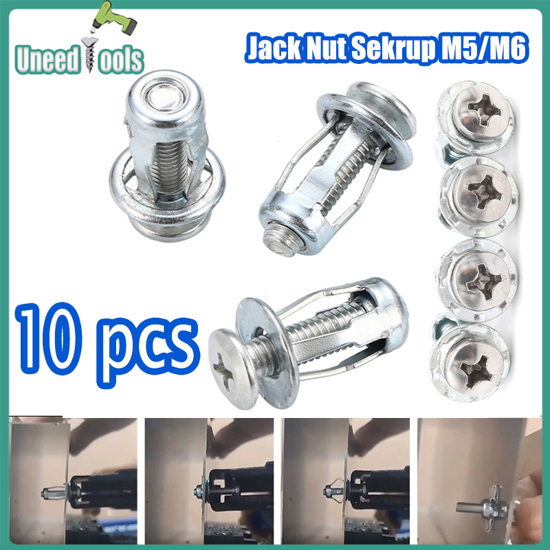 Jual 【10pcs 】UneedTools Jack Nut/Rivet Plat Metal Sekrup M5 / M6 Rivet ...