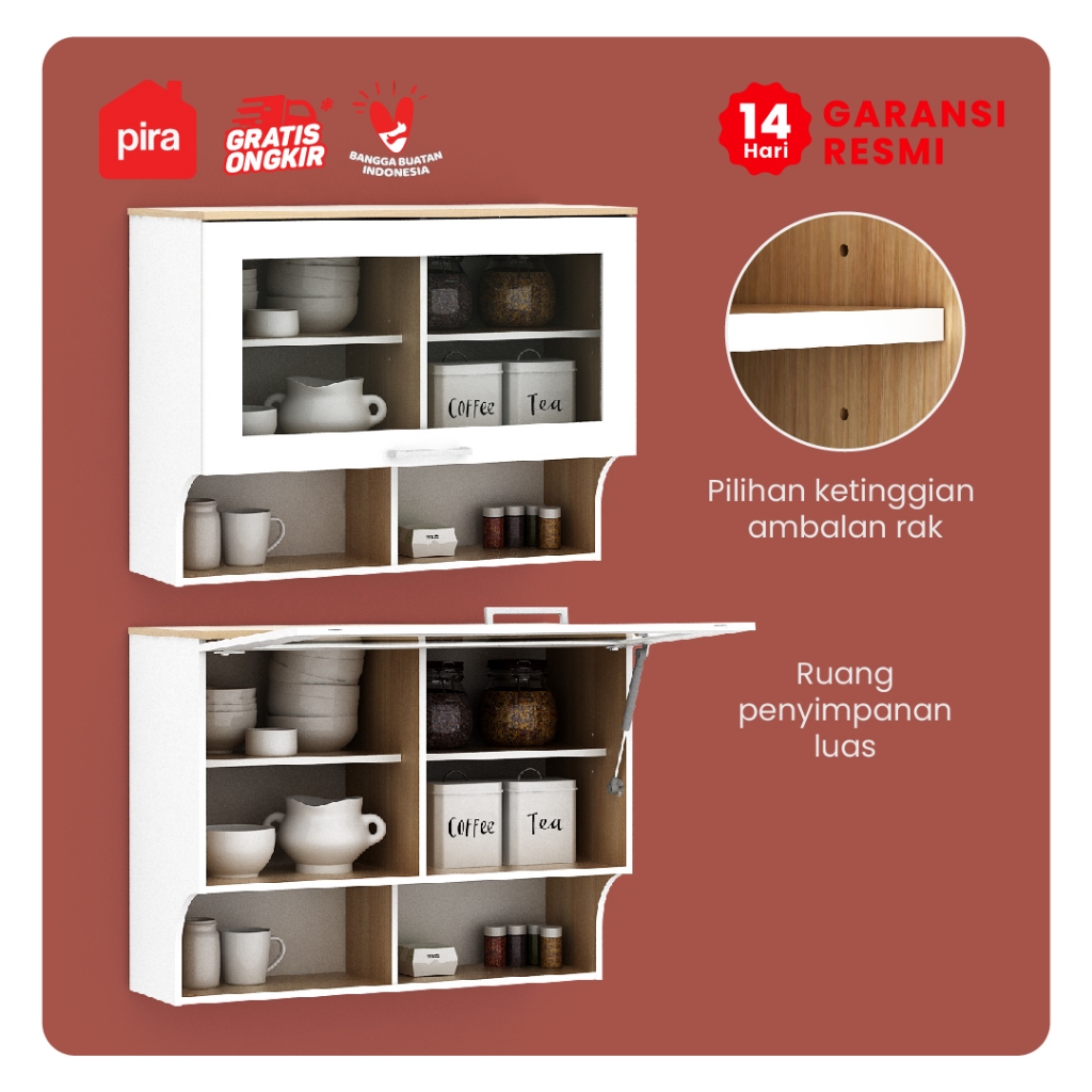 Jual PIRA METROPOLIS OX - ARUNA KC WU80FG RB Rak Dapur / Rak Gantung ...